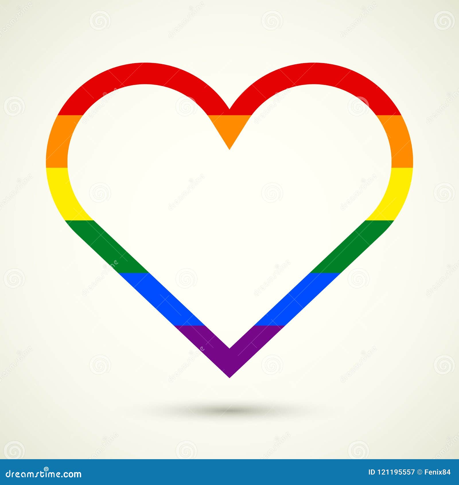 Lgbt Symbol Gay Pride Freedom Heart In Rainbow Colors Stock Vector