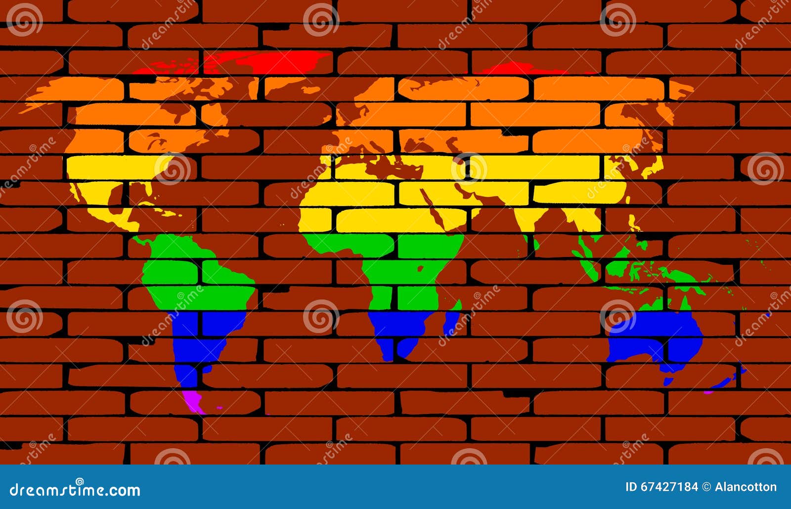 LGBT-Weltkarte-Regenbogen-Wand Vektor Abbildung - Illustration von ...