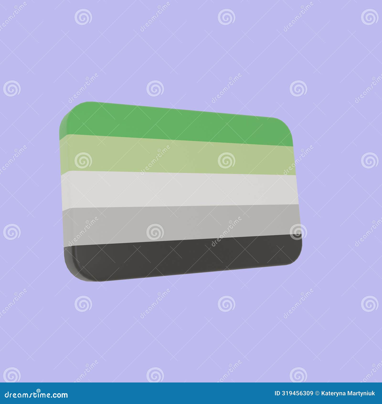 Aromantic Flag 3d Icon For Gay Pride Lgbt Pride Lgbtq Symbol Render Model Stock Illustration