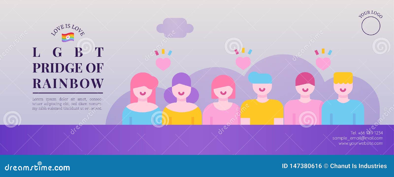 LGBTQ campaign banner stock vector. Illustration of bisexual - 147380616