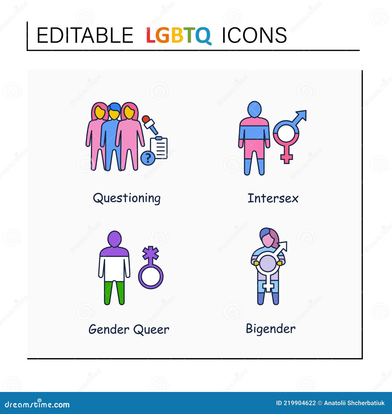 Lgbtq Collections Line Icons Stock Vector Illustration Of Line