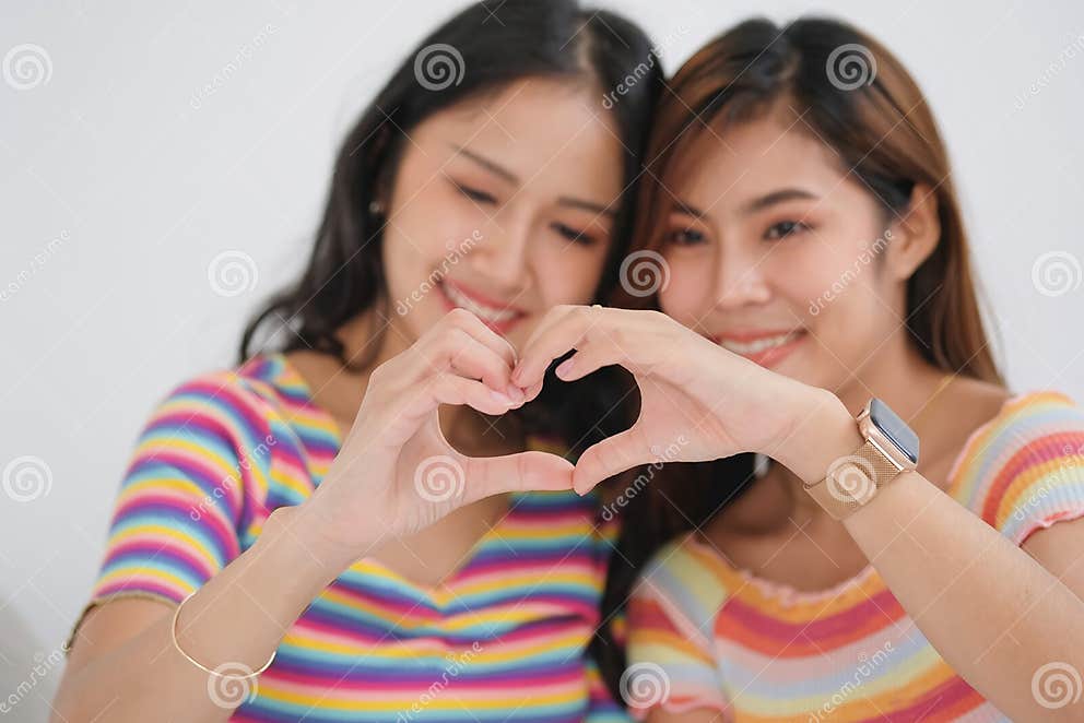 Lgbtq Lgbt Concept Homosexuality Two Beautiful Women Showing Their Love To Each Other In A