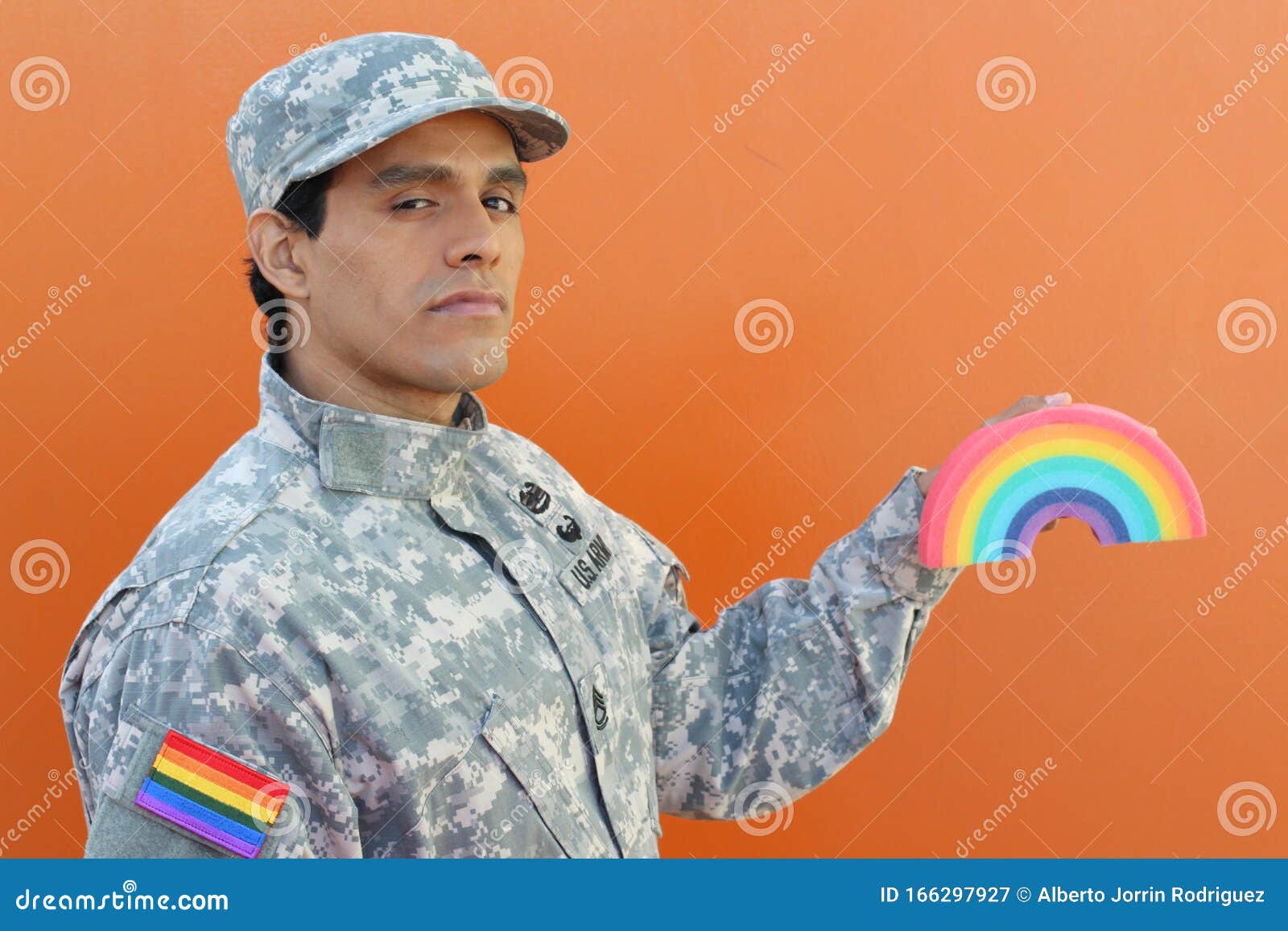 LGBTQ+ member in the army stock image. Image of officer - 166297927