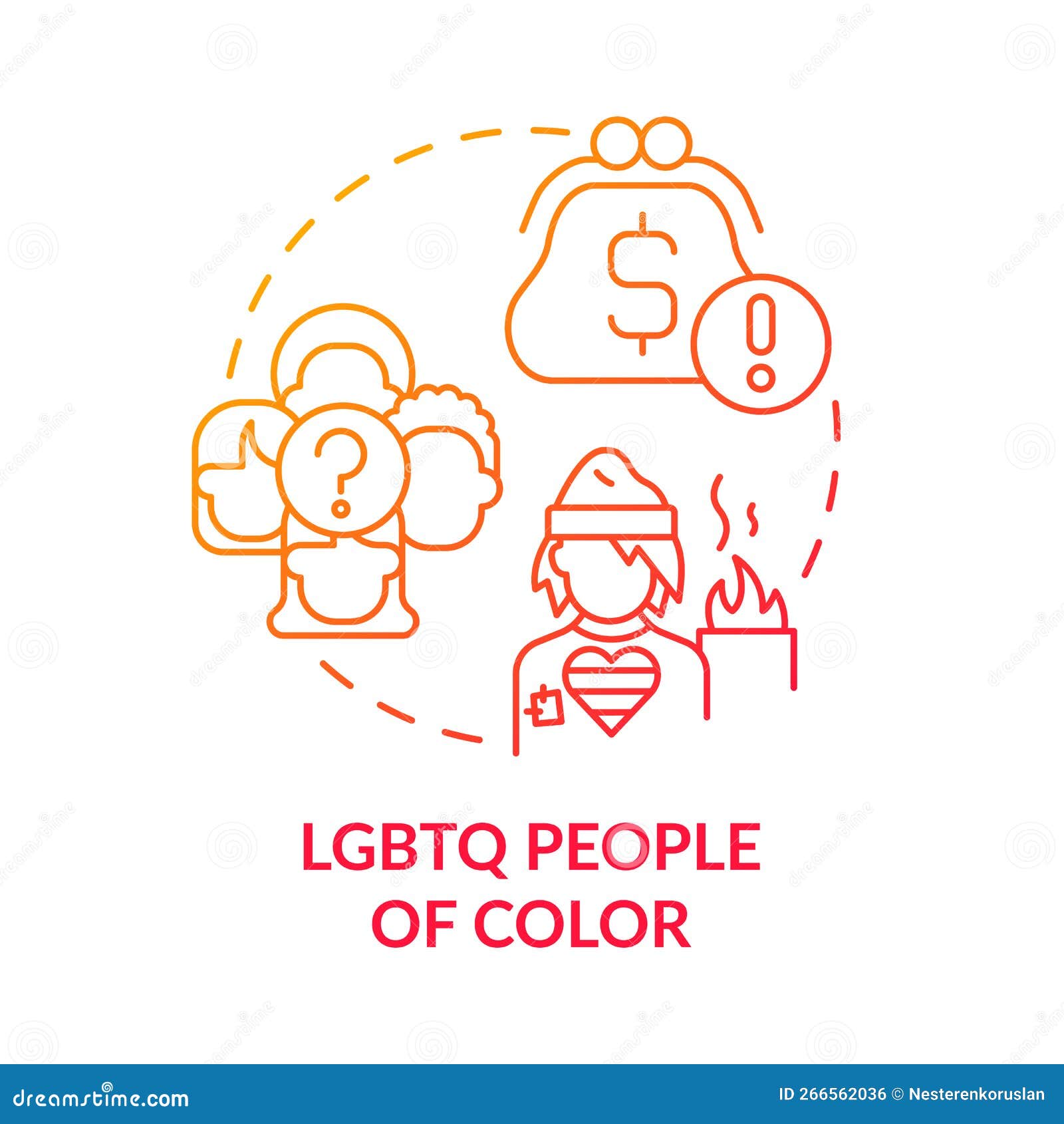 LGBTQ People of Color Red Gradient Concept Icon Stock Illustration ...