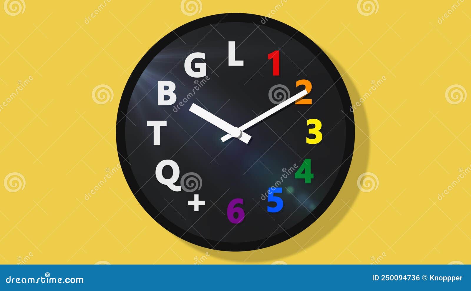 Lgbtq Plus Sign on Wall Clock Face Stock Illustration - Illustration of ...
