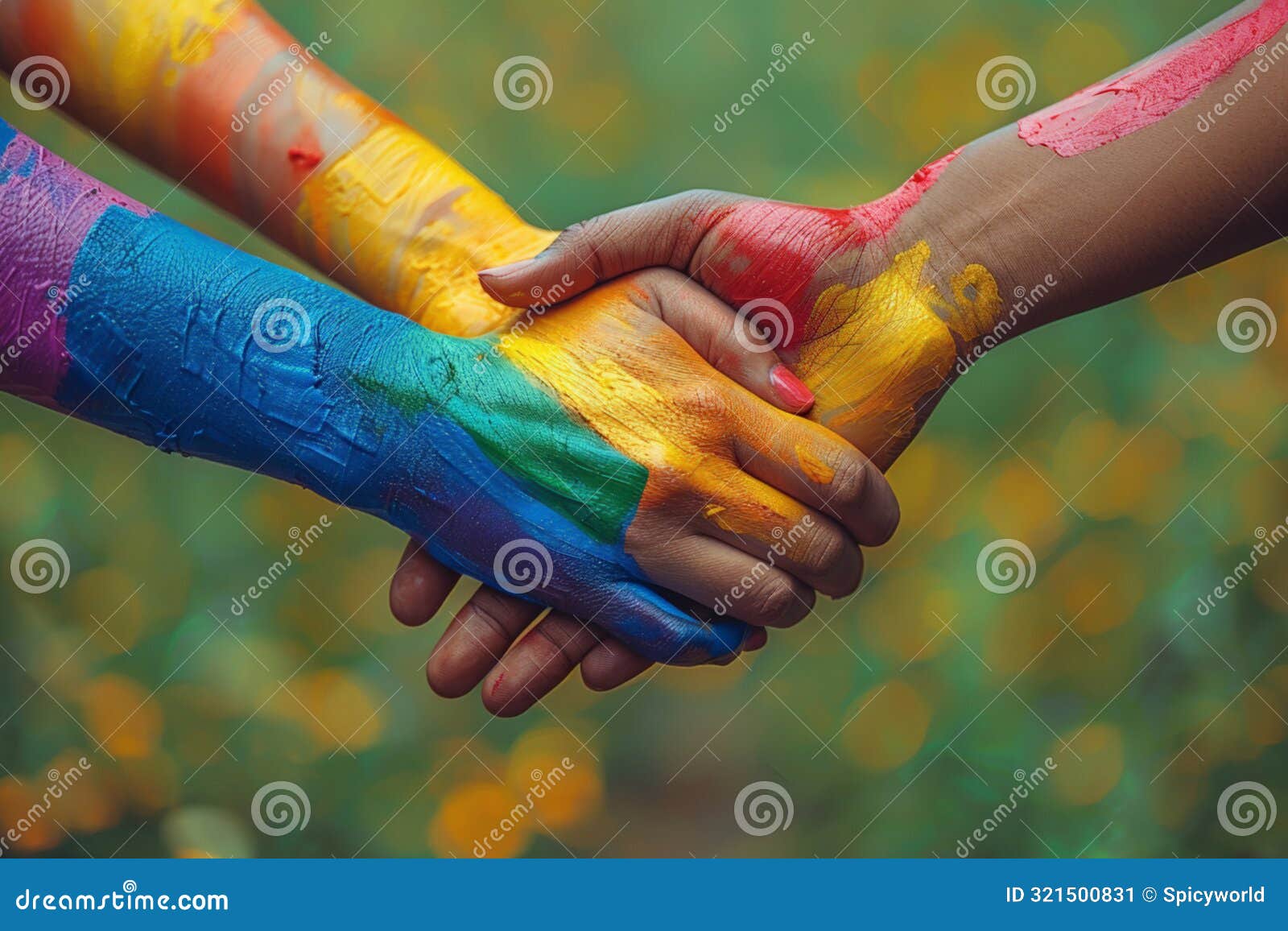 LGBTQ Pride Hands Shaking, Symbolizing Unity and Acceptance within the ...