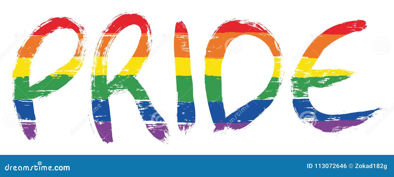 LGBTQ Pride Letters Vector Hand Painted Con El Cepillo Redondeado ...