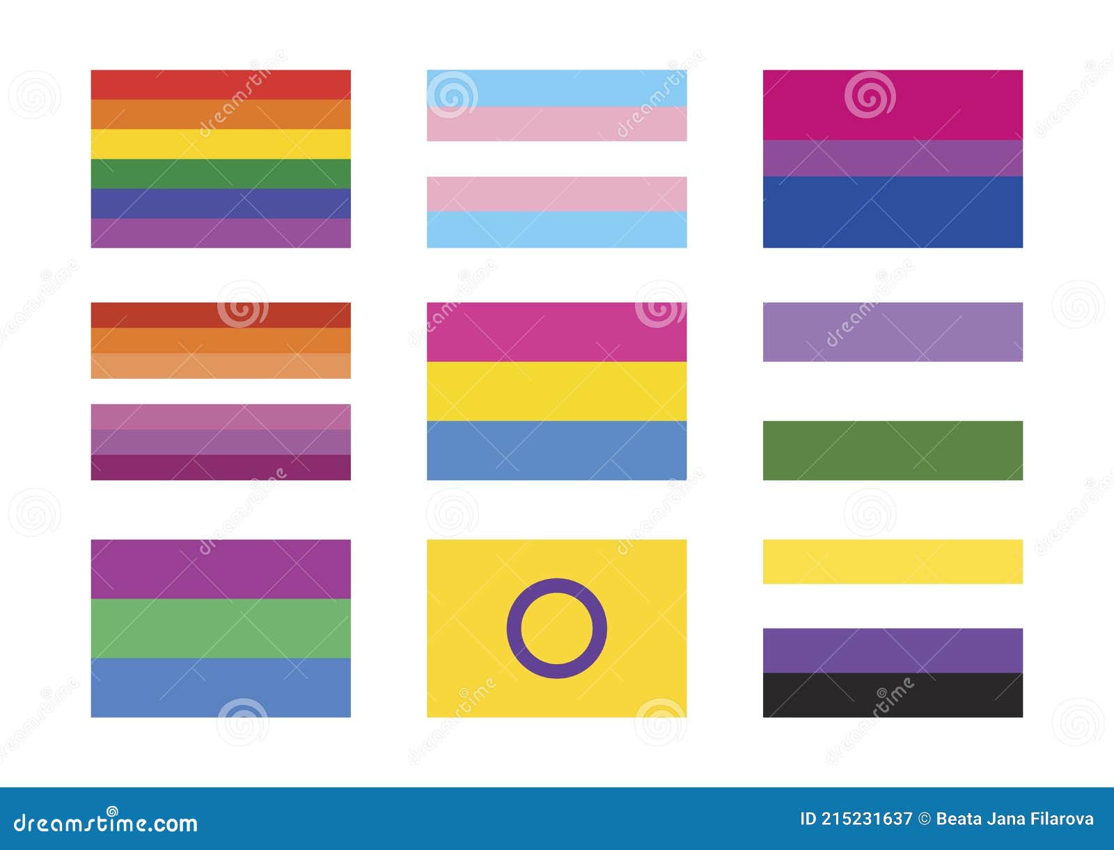 Different Pride Flag Icon Set Vector | CartoonDealer.com #215231637