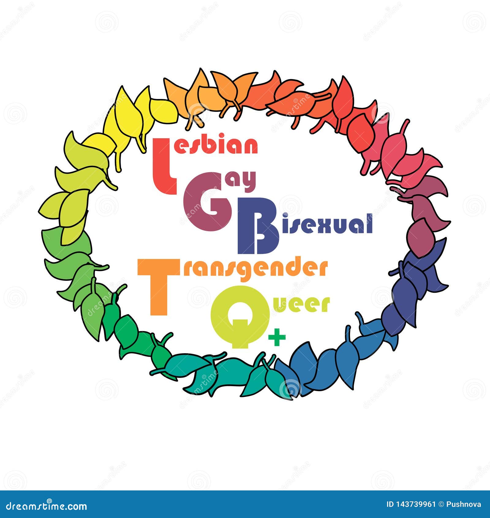 LGBTQ Logo With Rainbow Symbol, Vector Symbol Of LGBT Pride Community ...