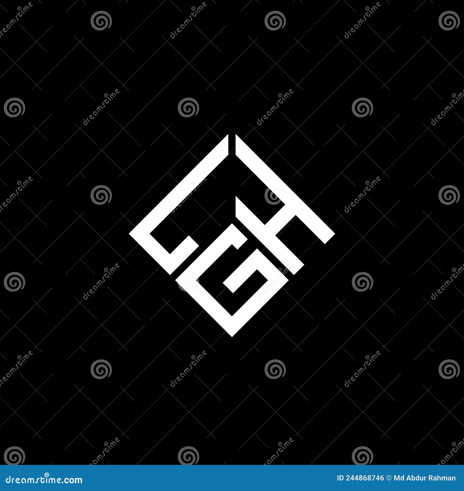 LGH Letter Logo Design on Black Background. LGH Creative Initials ...