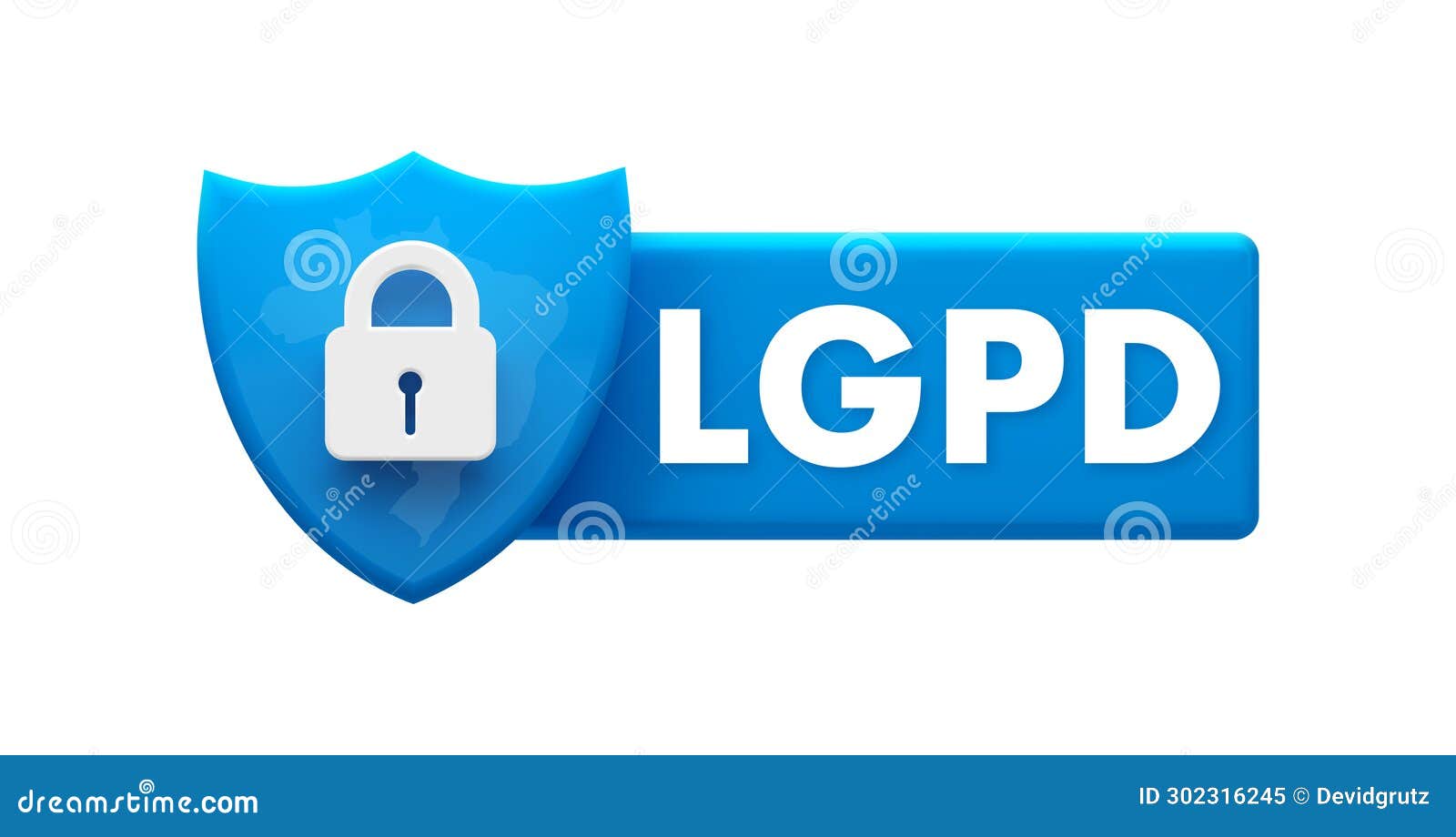 LGPD Compliance Shield Icon - General Data Protection Law Secure Emblem ...