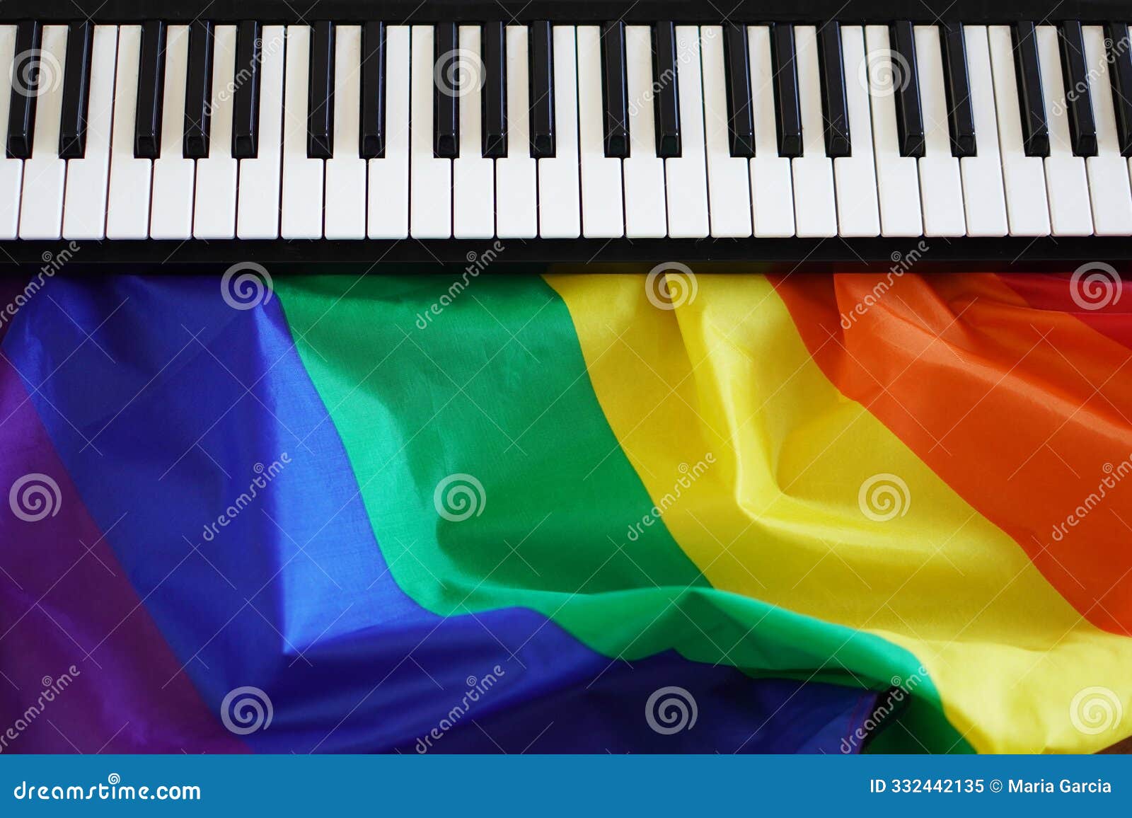 Lgtbi Rainbow Flag with a Keyboard, Mulsical Activism Stock Image ...