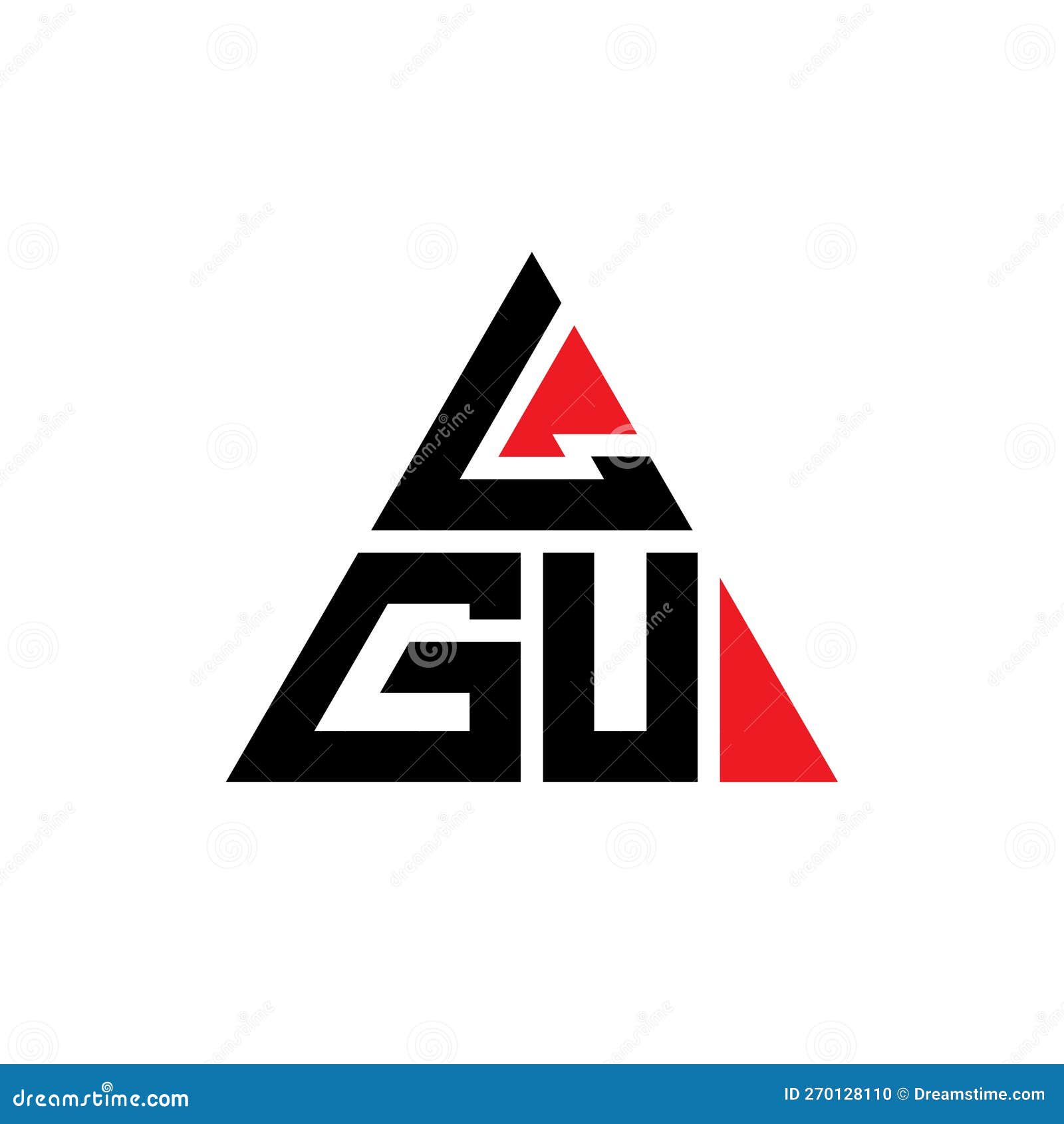 LGU Triangle Letter Logo Design with Triangle Shape. LGU Triangle Logo ...