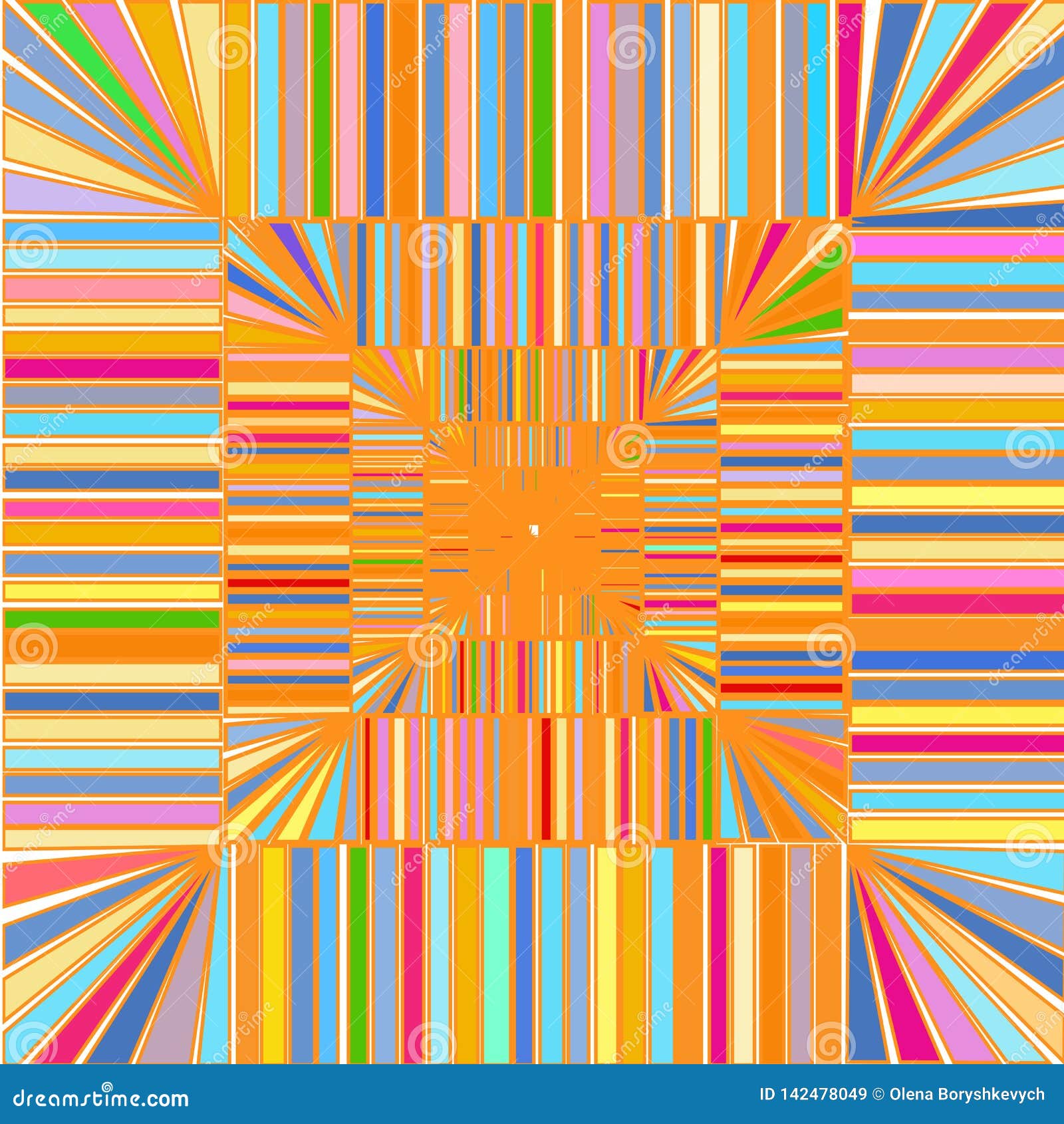 Square of Bright Multicolored Stripes Stock Vector - Illustration of ...