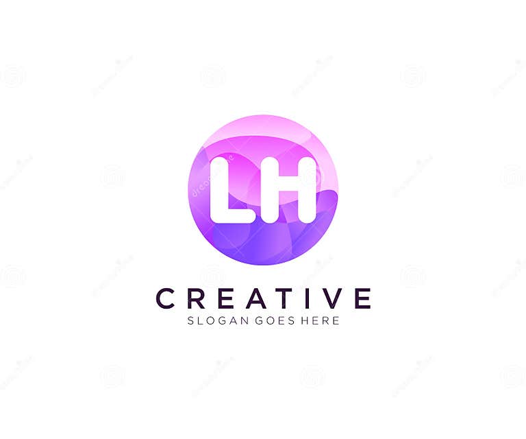 LH Initial Logo with Colorful Circle Template Vector Stock Vector ...