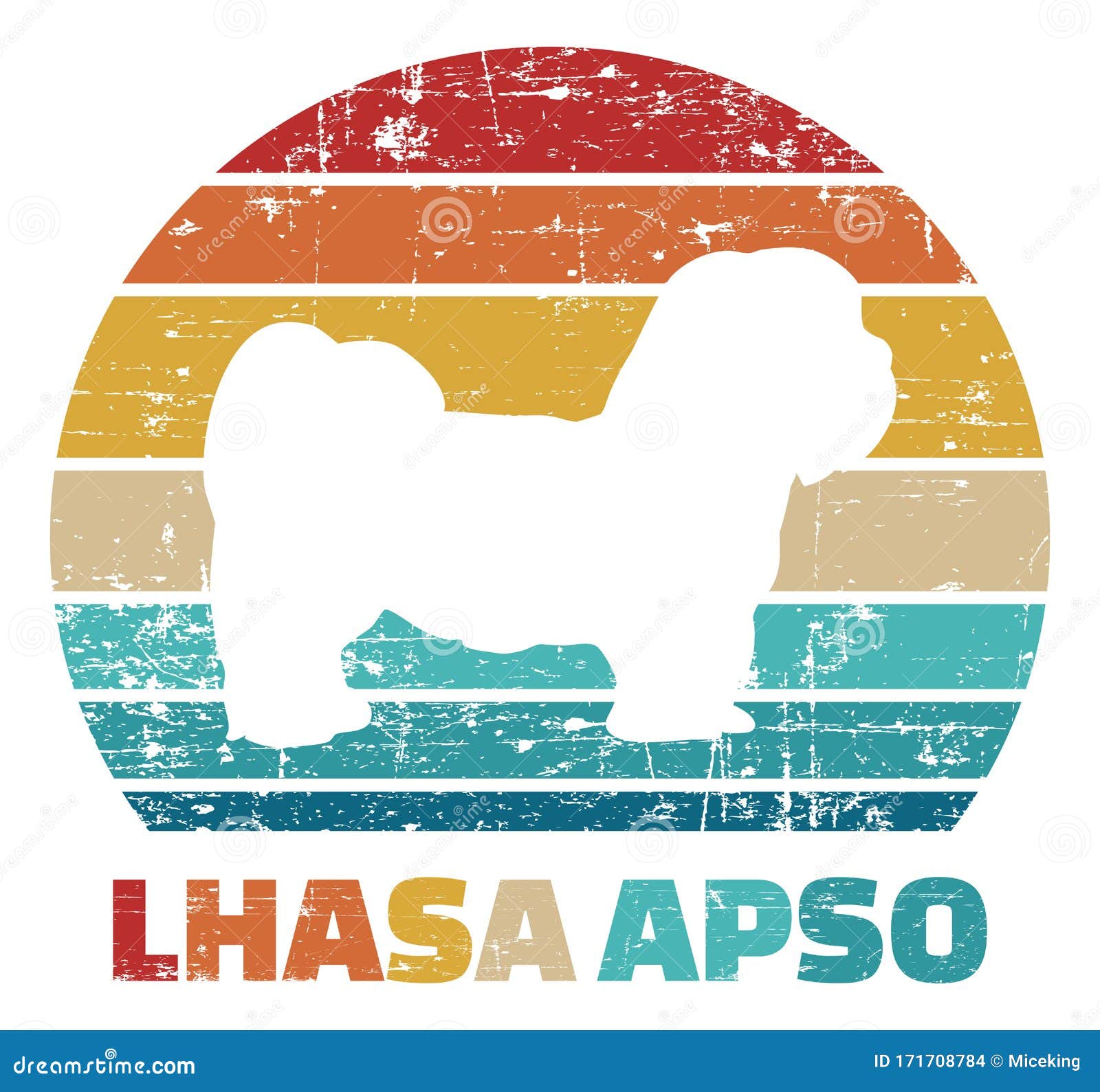 Lhasa Apso vintage color stock vector. Illustration of logo - 171708784