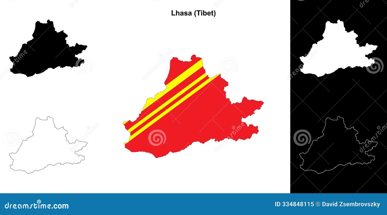 Lhasa outline map stock illustration. Illustration of boundaries ...