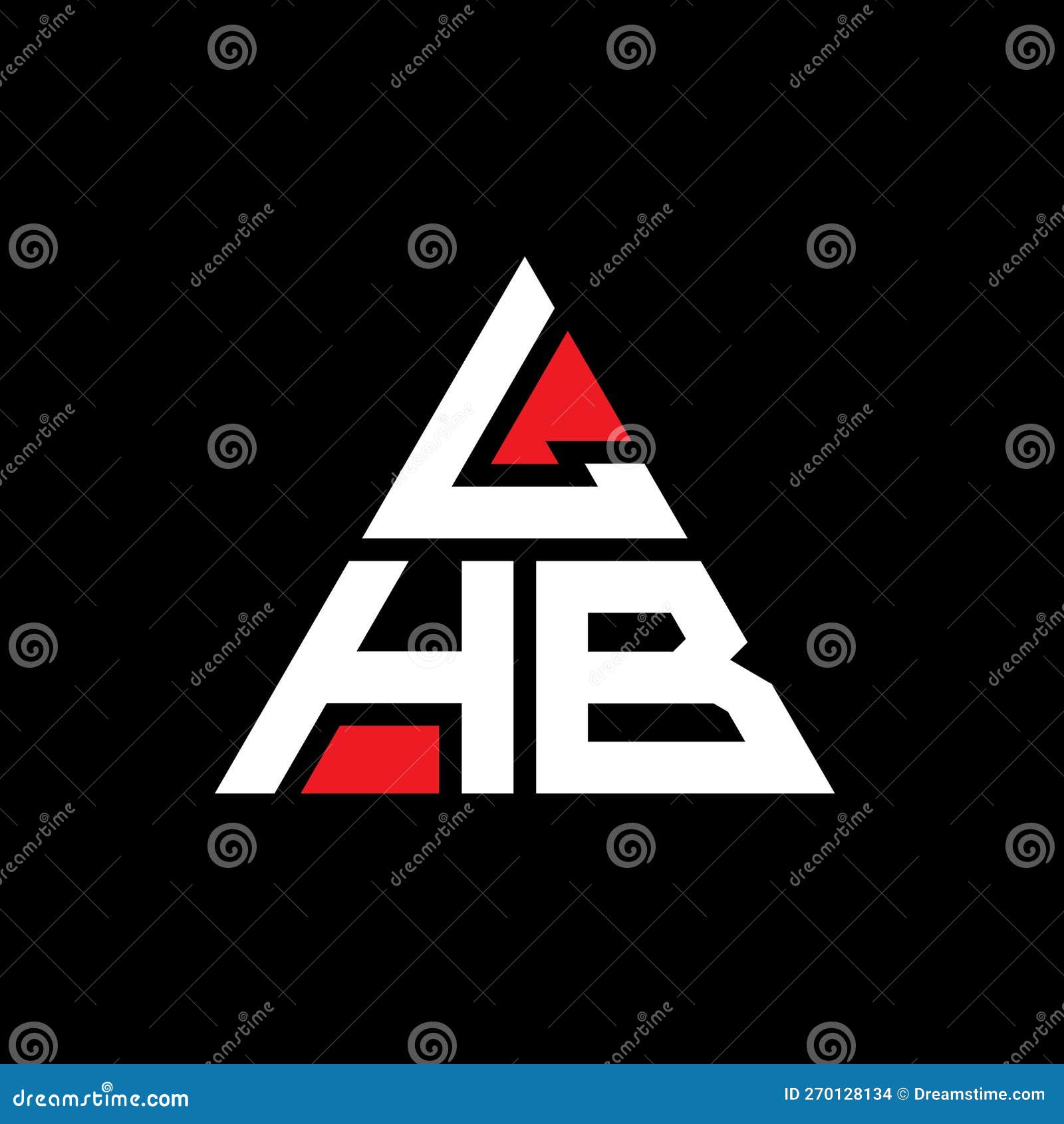 LHB Triangle Letter Logo Design With Triangle Shape. LHB Triangle Logo ...