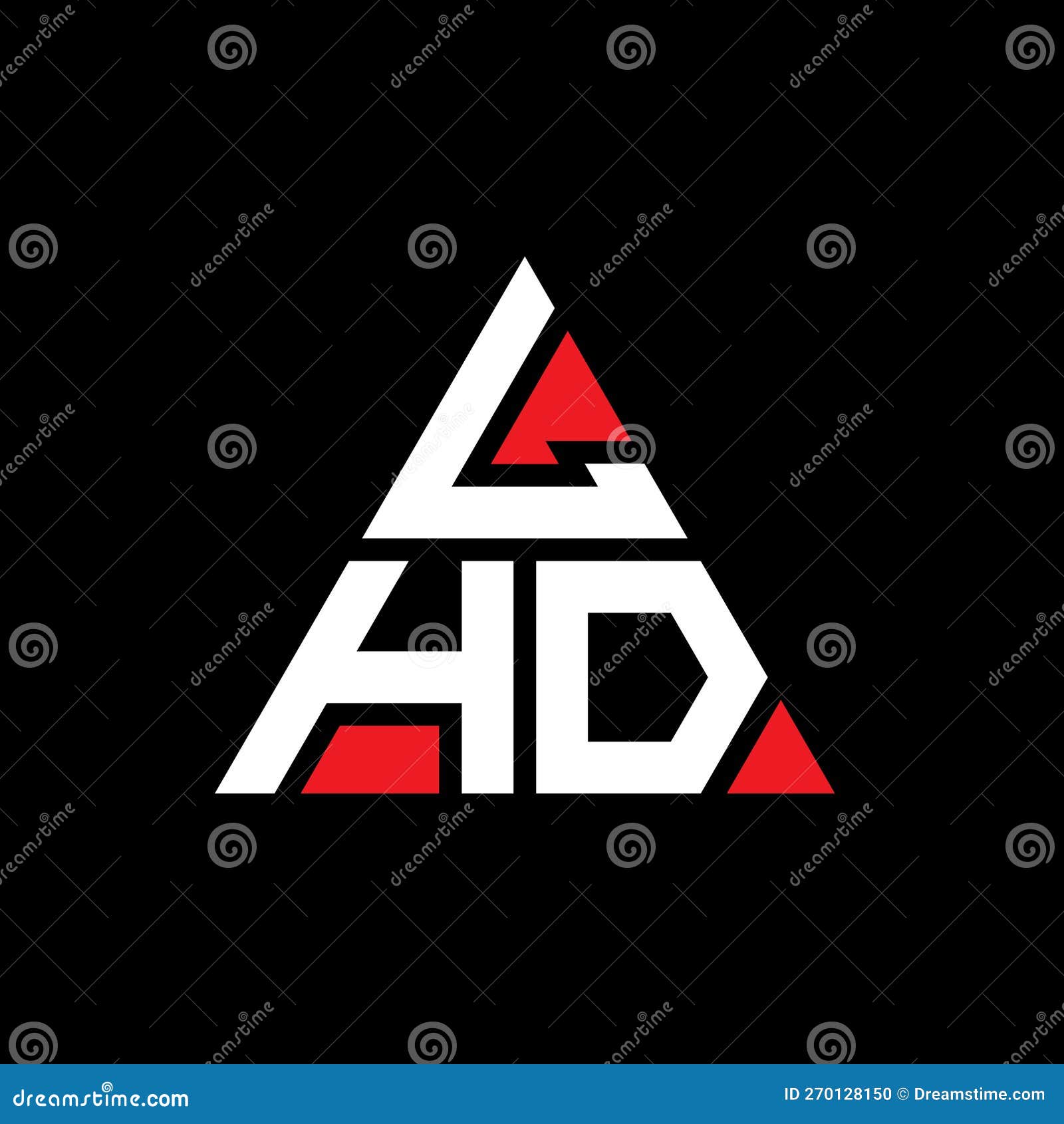 LHD Triangle Letter Logo Design with Triangle Shape. LHD Triangle Logo ...