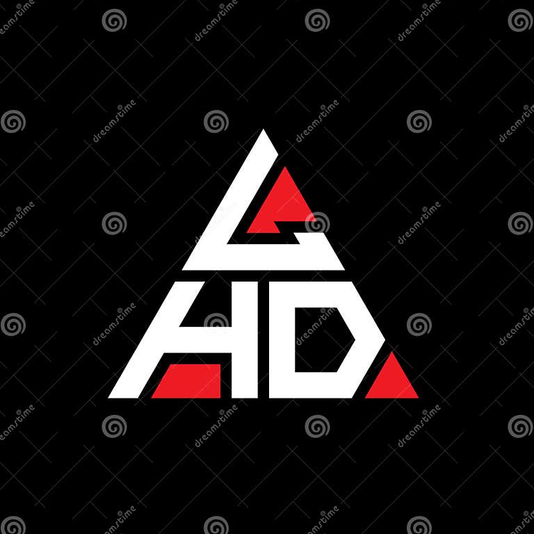 LHD Triangle Letter Logo Design with Triangle Shape. LHD Triangle Logo ...