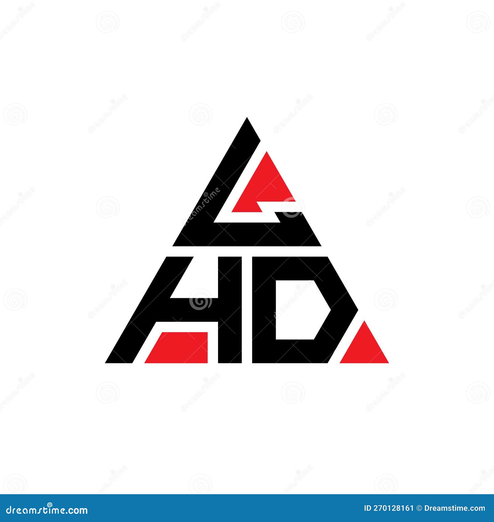 LHD Triangle Letter Logo Design with Triangle Shape. LHD Triangle Logo ...