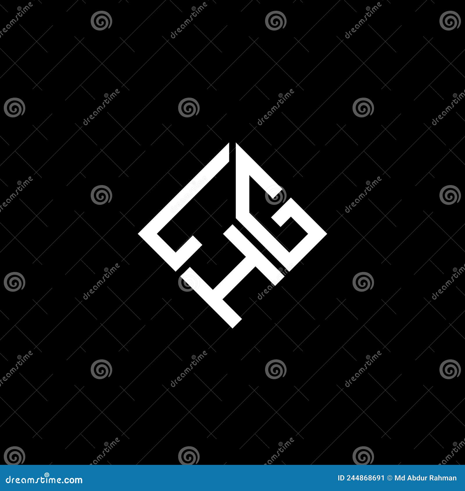 LHG Letter Logo Design on Black Background. LHG Creative Initials ...