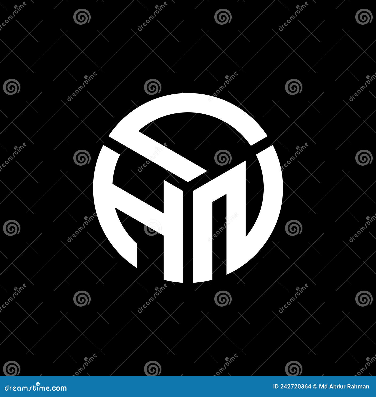 LHN Letter Logo Design on Black Background. LHN Creative Initials ...