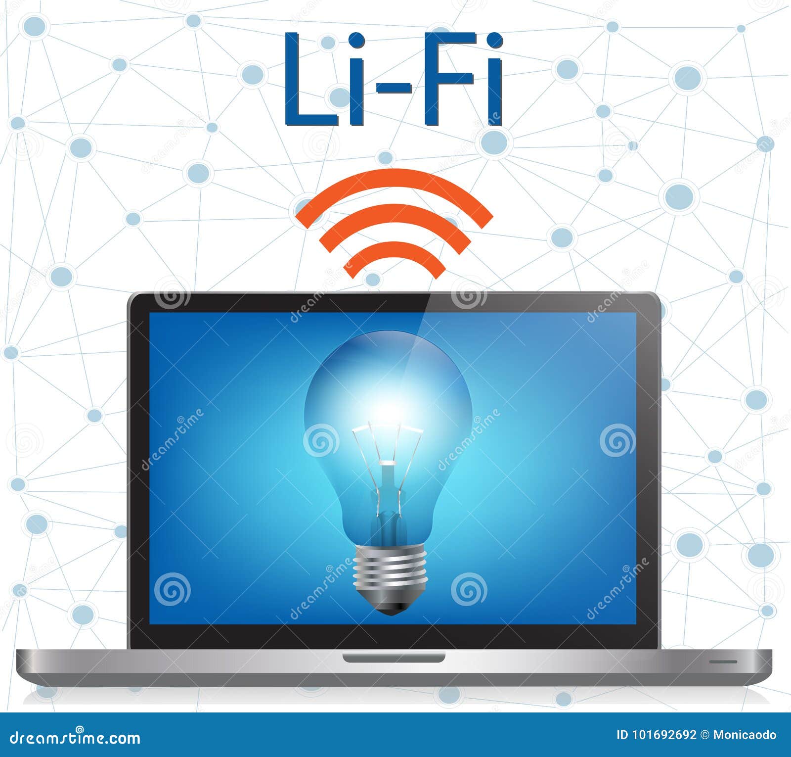 LI FI Technology and Networking Concept Stock Vector - Illustration of ...