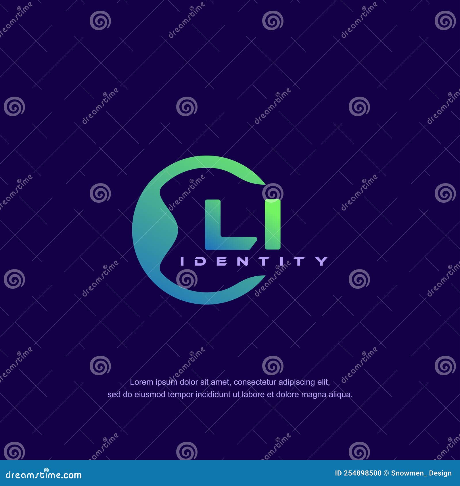 LI Initial Letter Circular Line Logo Template Vector with Gradient ...
