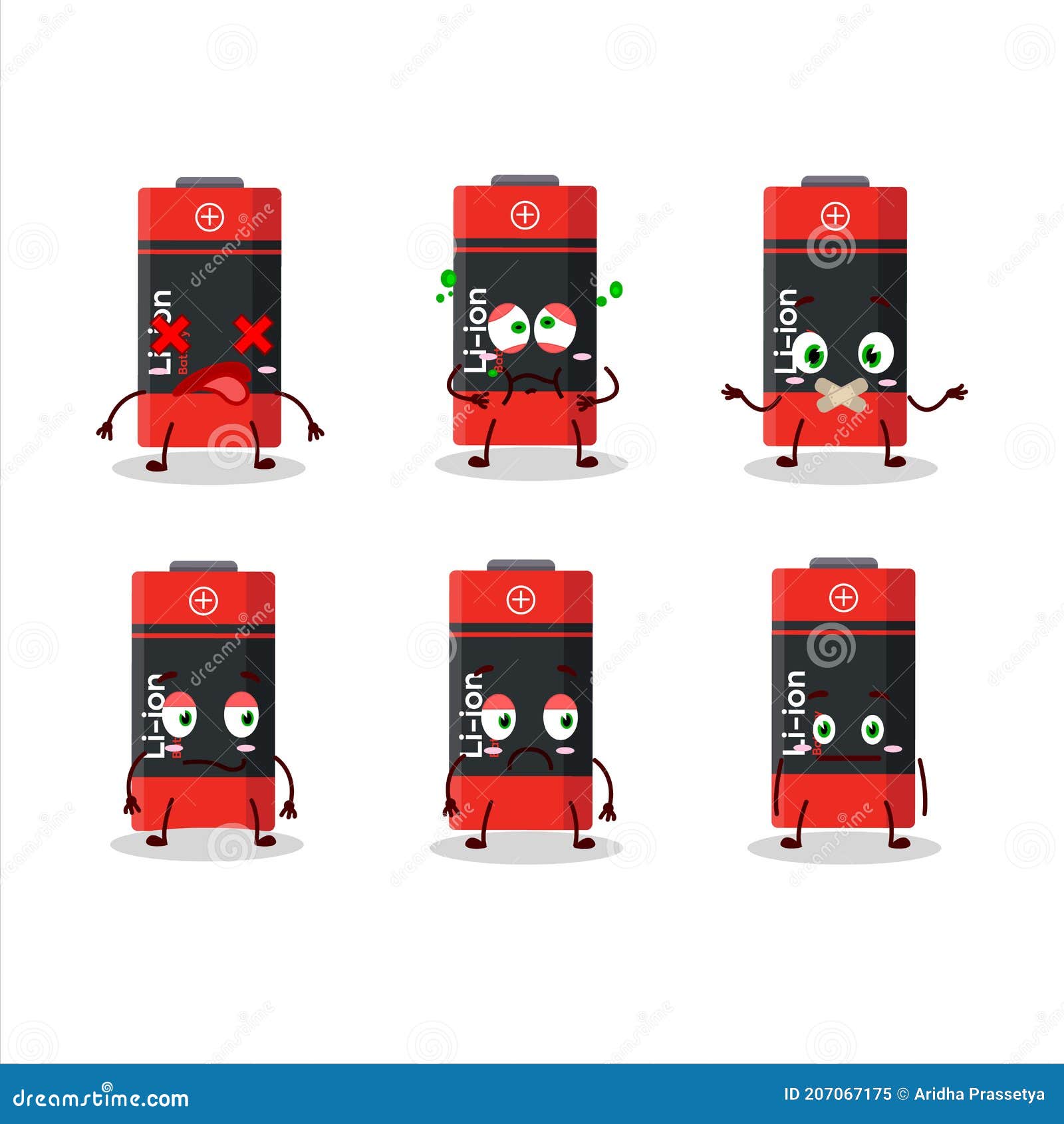 Li Ion Battery Cartoon Character with Nope Expression Stock Vector ...