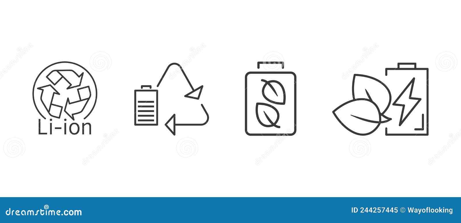 Lithium Ion Battery Icon Ser. Eco Friendly Li Ion Battery Stock Vector ...