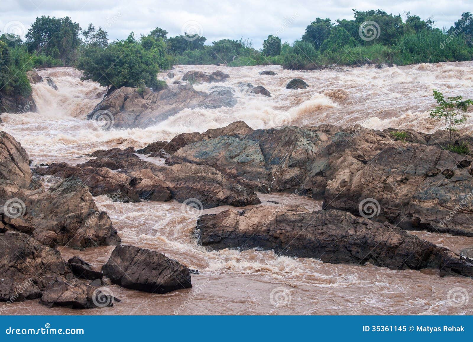 Li Phi falls stock image. Image of stream, cataract, motion - 35361145