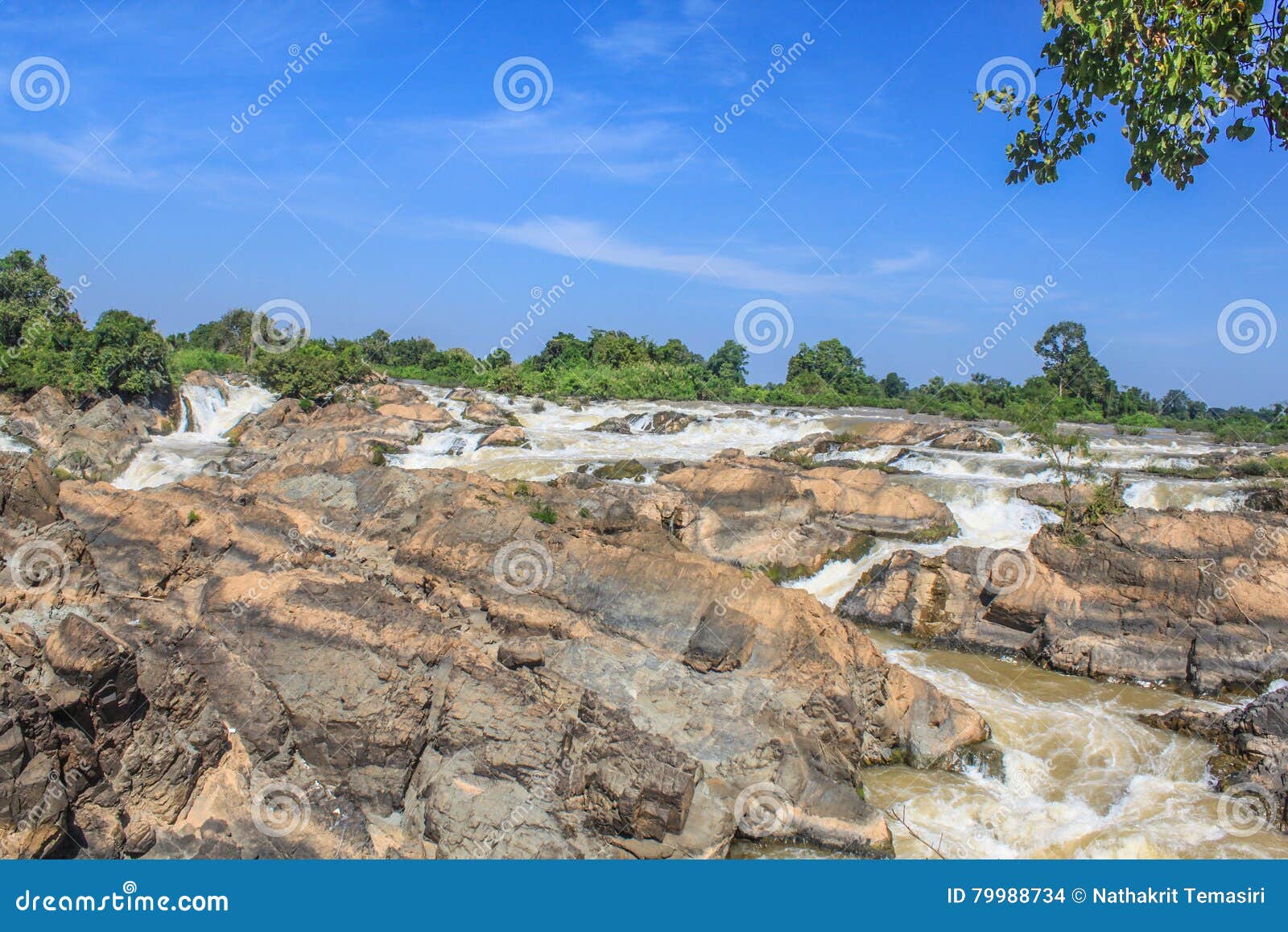 Li Phi Weterfalls, Southern of Laos. Stock Photo - Image of champasak ...