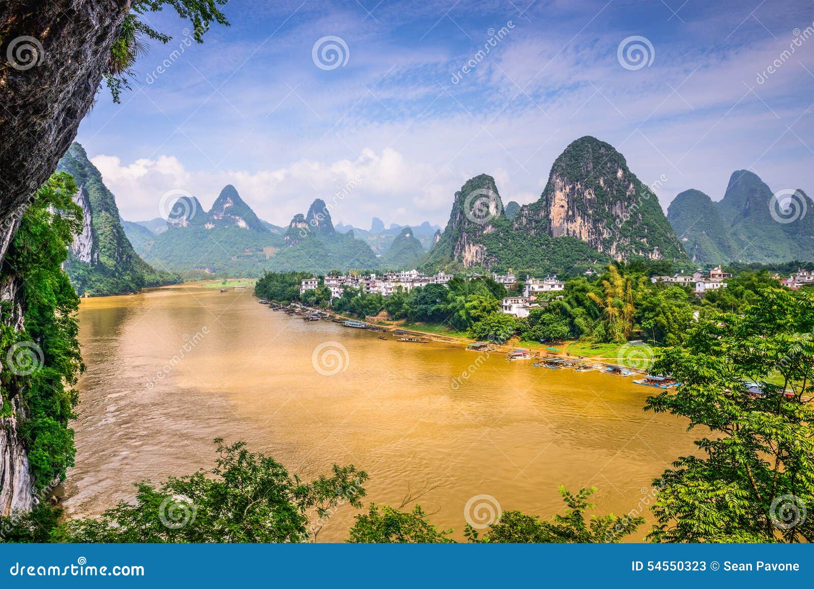 Li River in China stock image. Image of limestone, china - 54550323