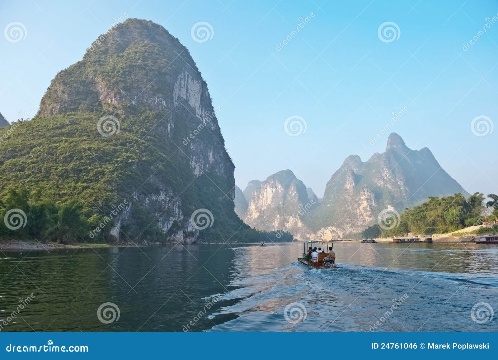 Li River Near Yangshuo Guilin Mountains Stock Photo - Image of guilin ...