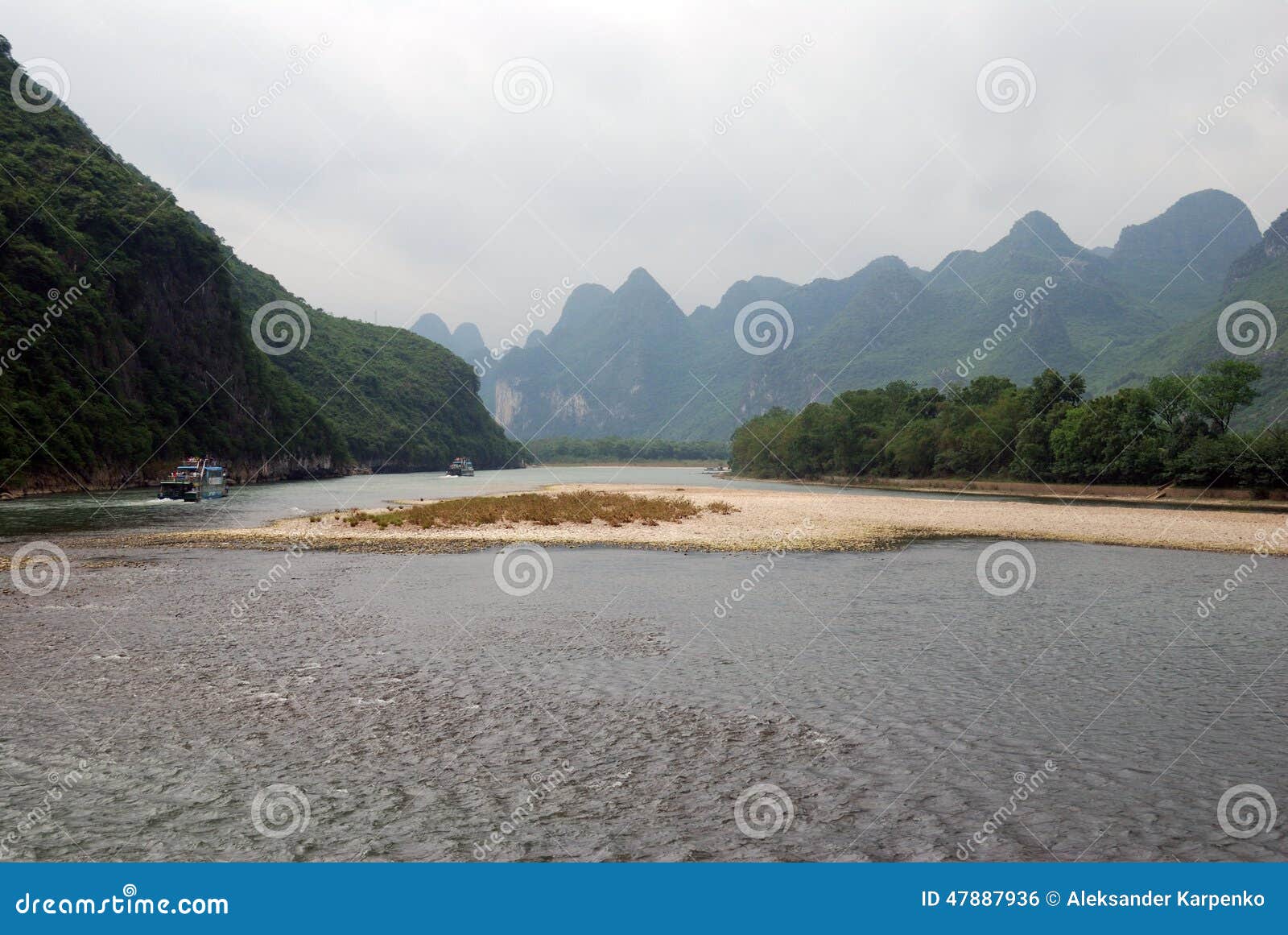 Li River stock photo. Image of china, rain, guilin, beautiful - 47887936