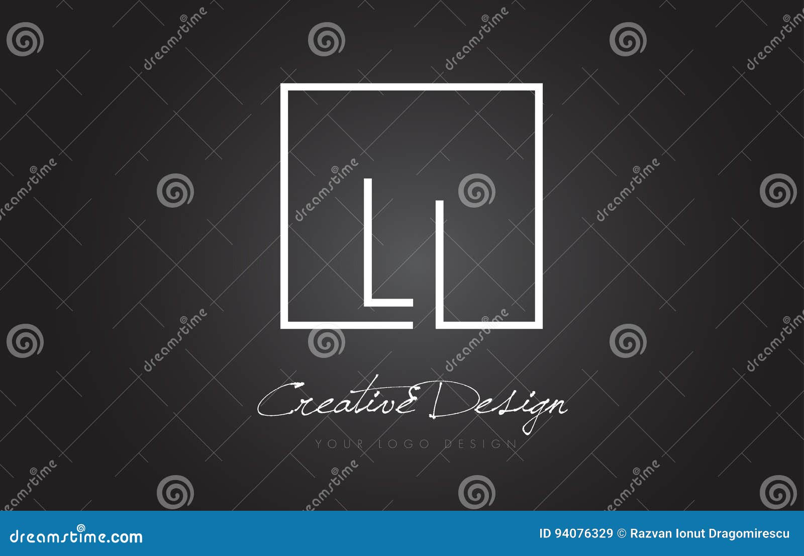LI Square Frame Letter Logo Design with Black and White Colors. Stock ...
