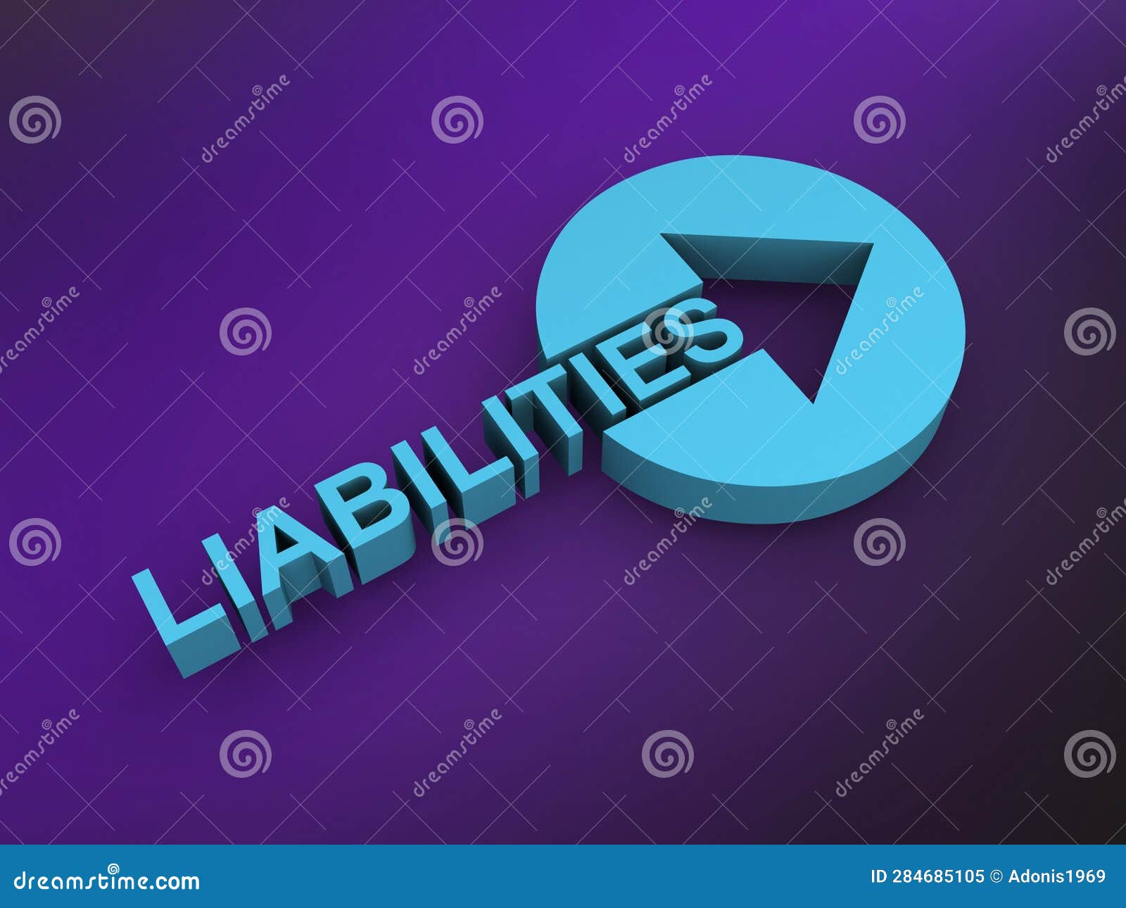Liabilities word on purple stock illustration. Illustration of total ...