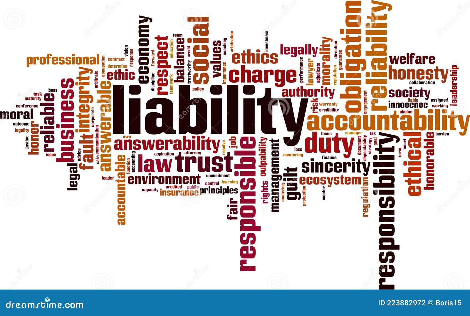 Liability word cloud stock vector. Illustration of ethical - 223882972