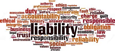 Liability word cloud stock vector. Illustration of honesty - 177580632