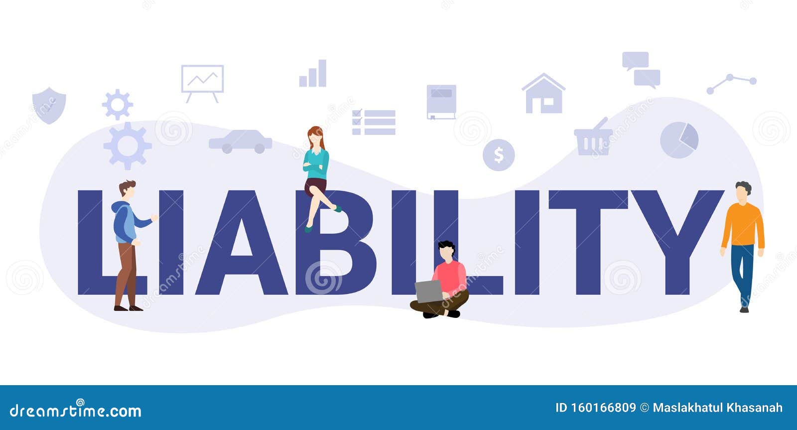 Liability Word Text Concept with Big Word or Text and Team People with ...