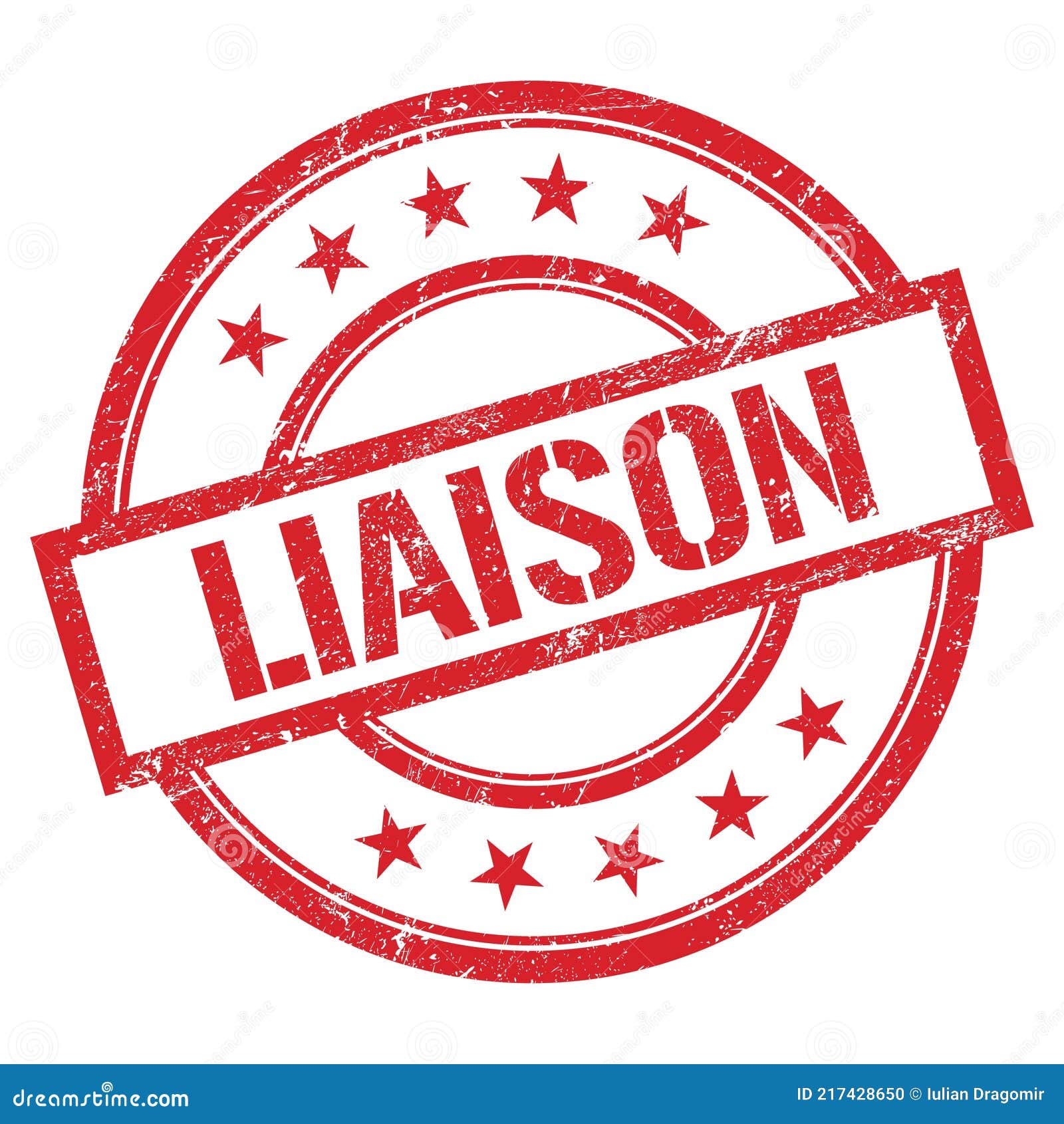 LIAISON Text Written on Red Vintage Stamp Stock Illustration ...