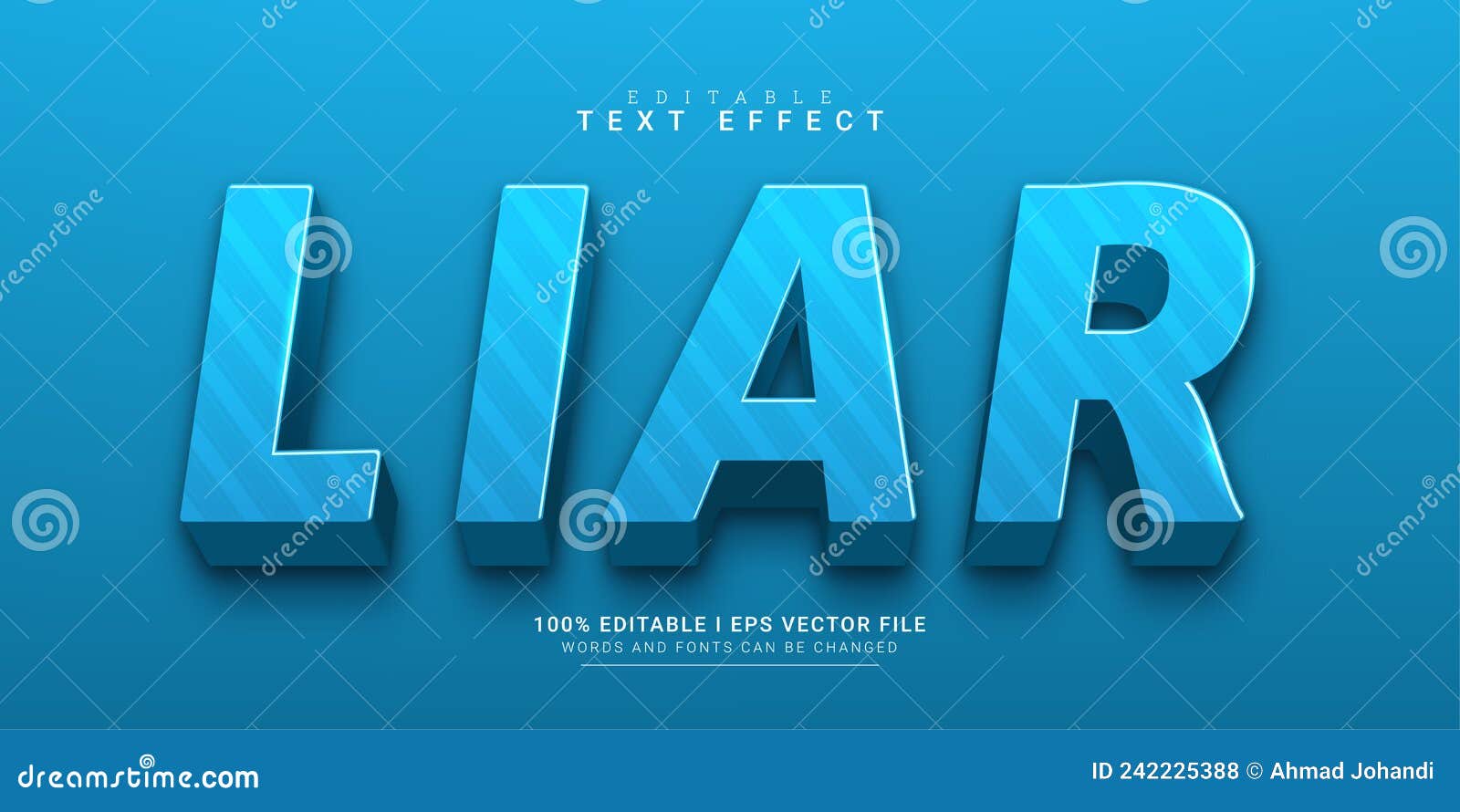 Liar 3d Style Text Effect Template Stock Vector - Illustration of ...