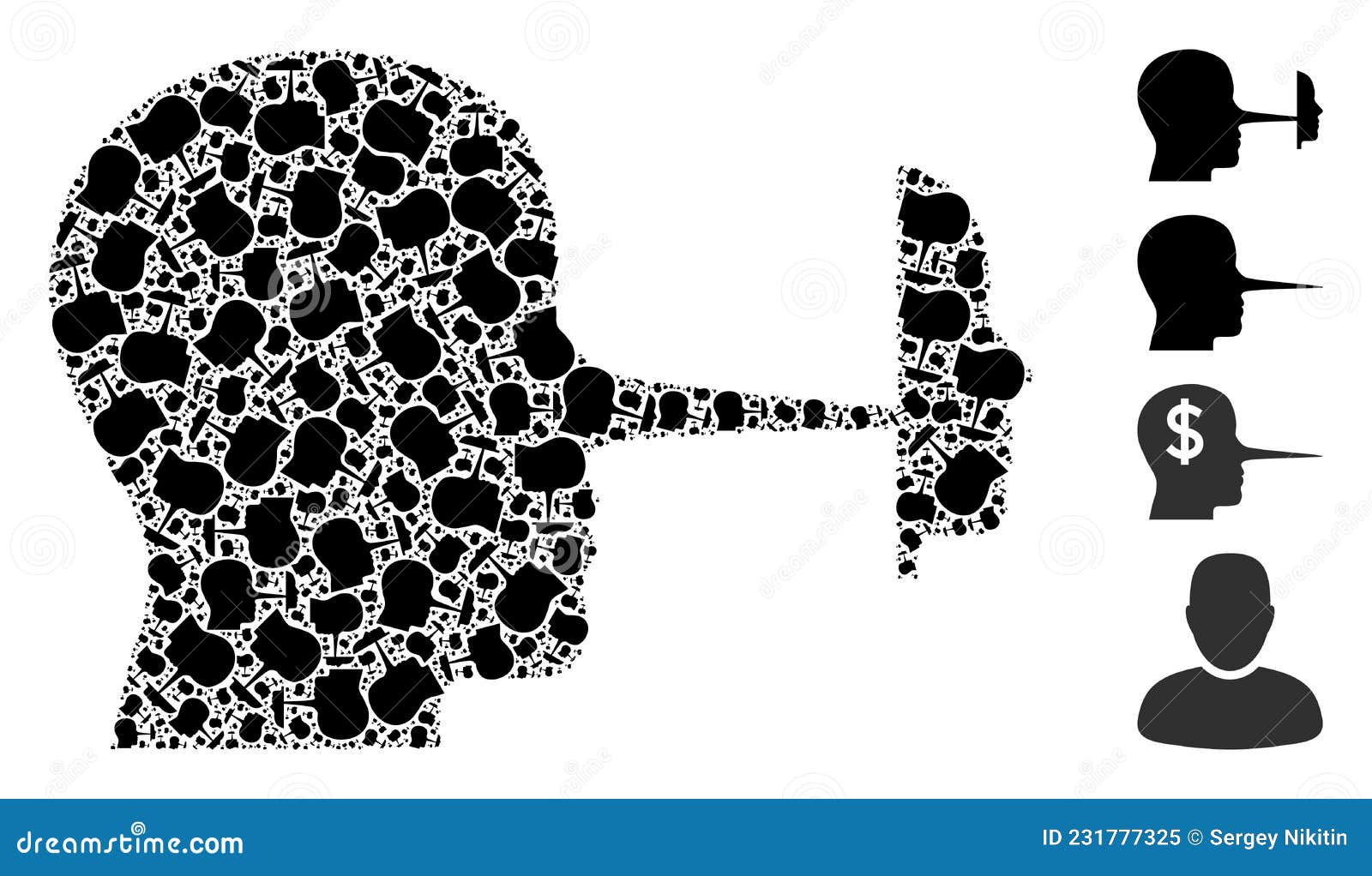 Liar Mask Icon Recursion Collage Stock Vector - Illustration of collage ...