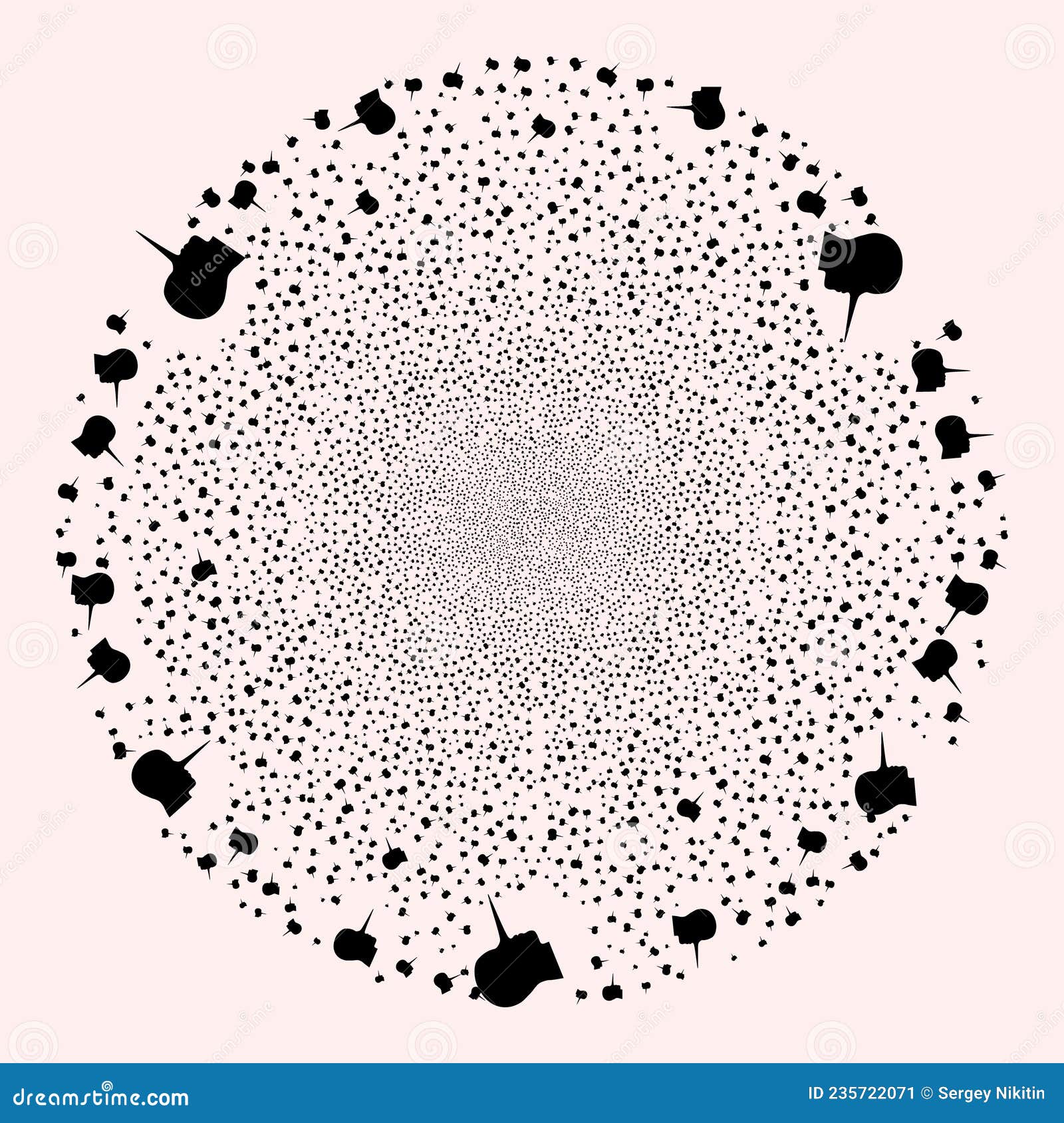 Cluster Explosion Black Background Retro Posterr Vector Illustration ...