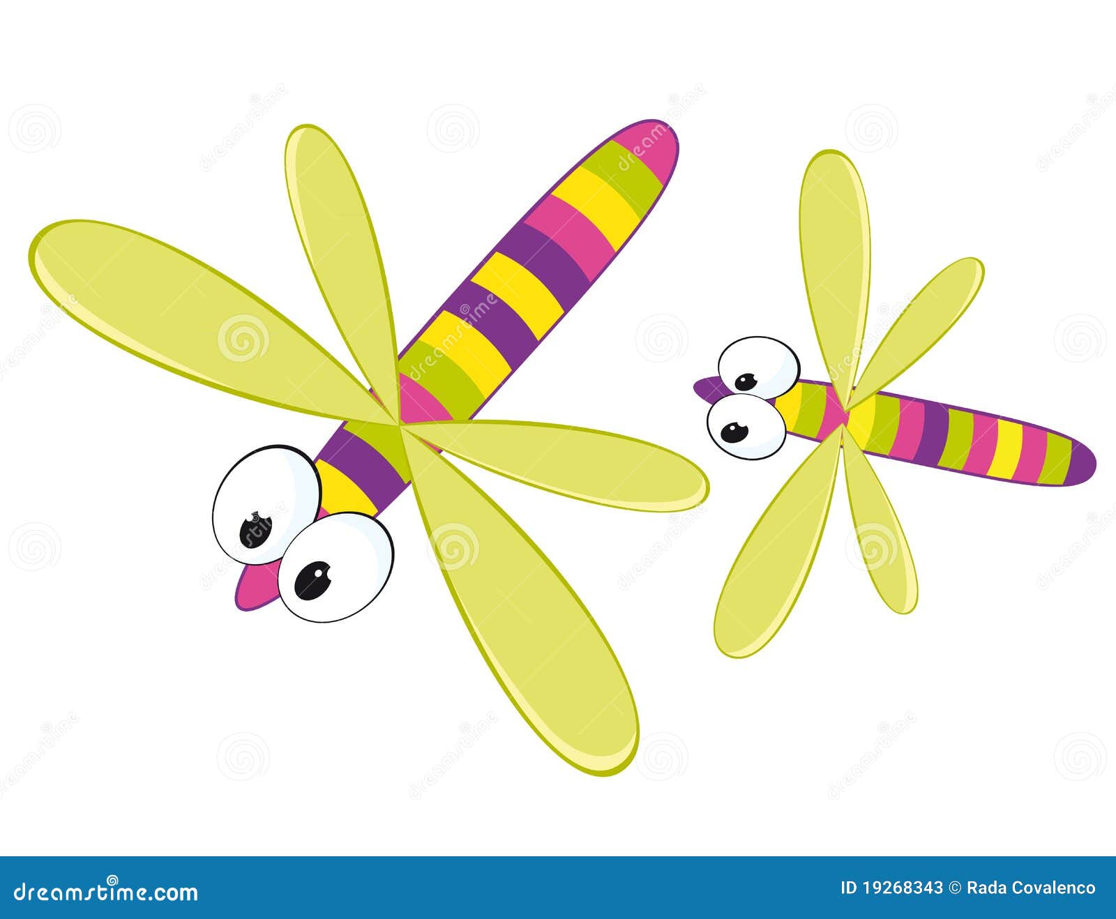 Libélula Dos Desenhos Animados Ilustração do Vetor - Ilustração de asas ...