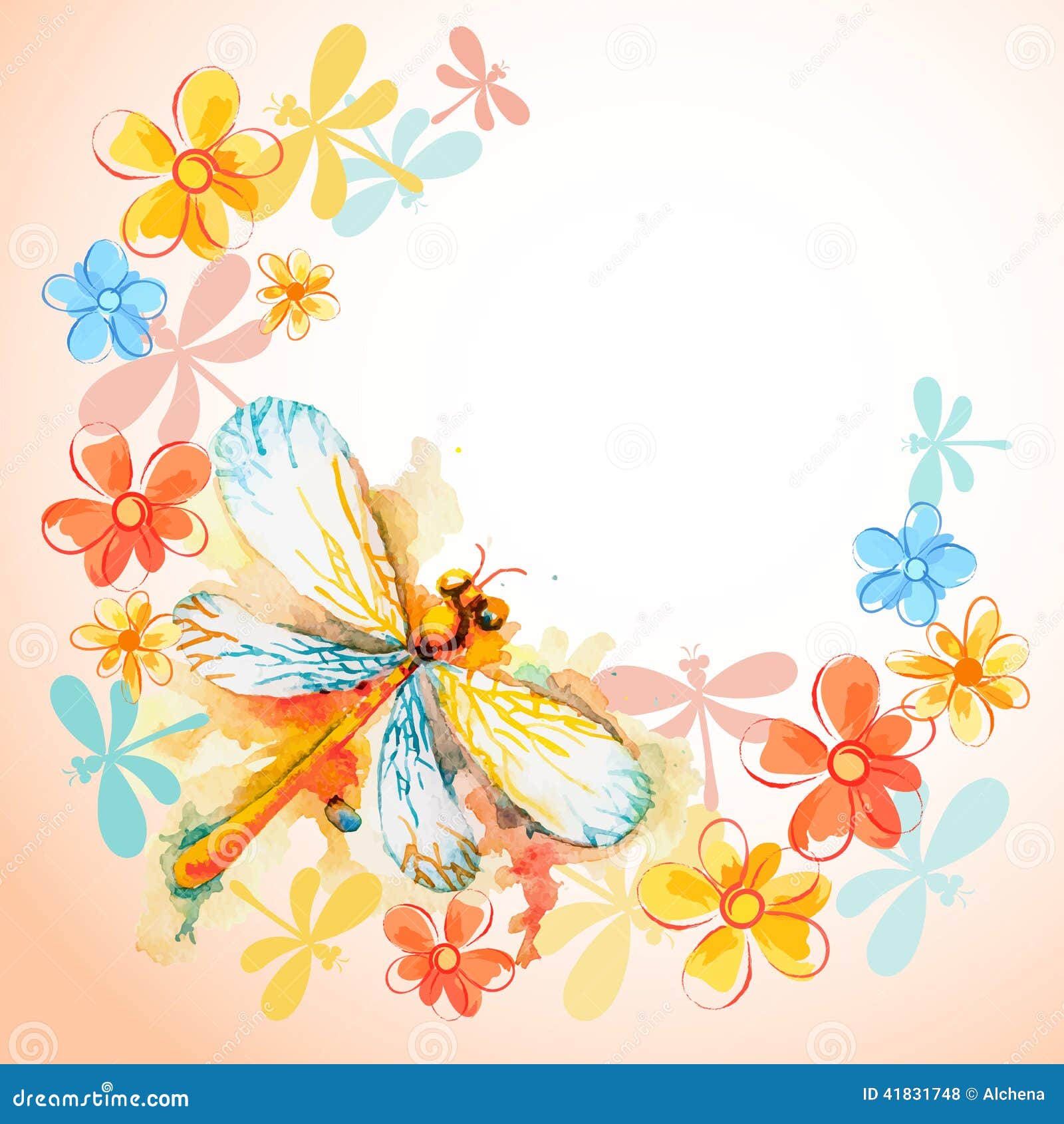 Dibujos De Libélulas Con Flores