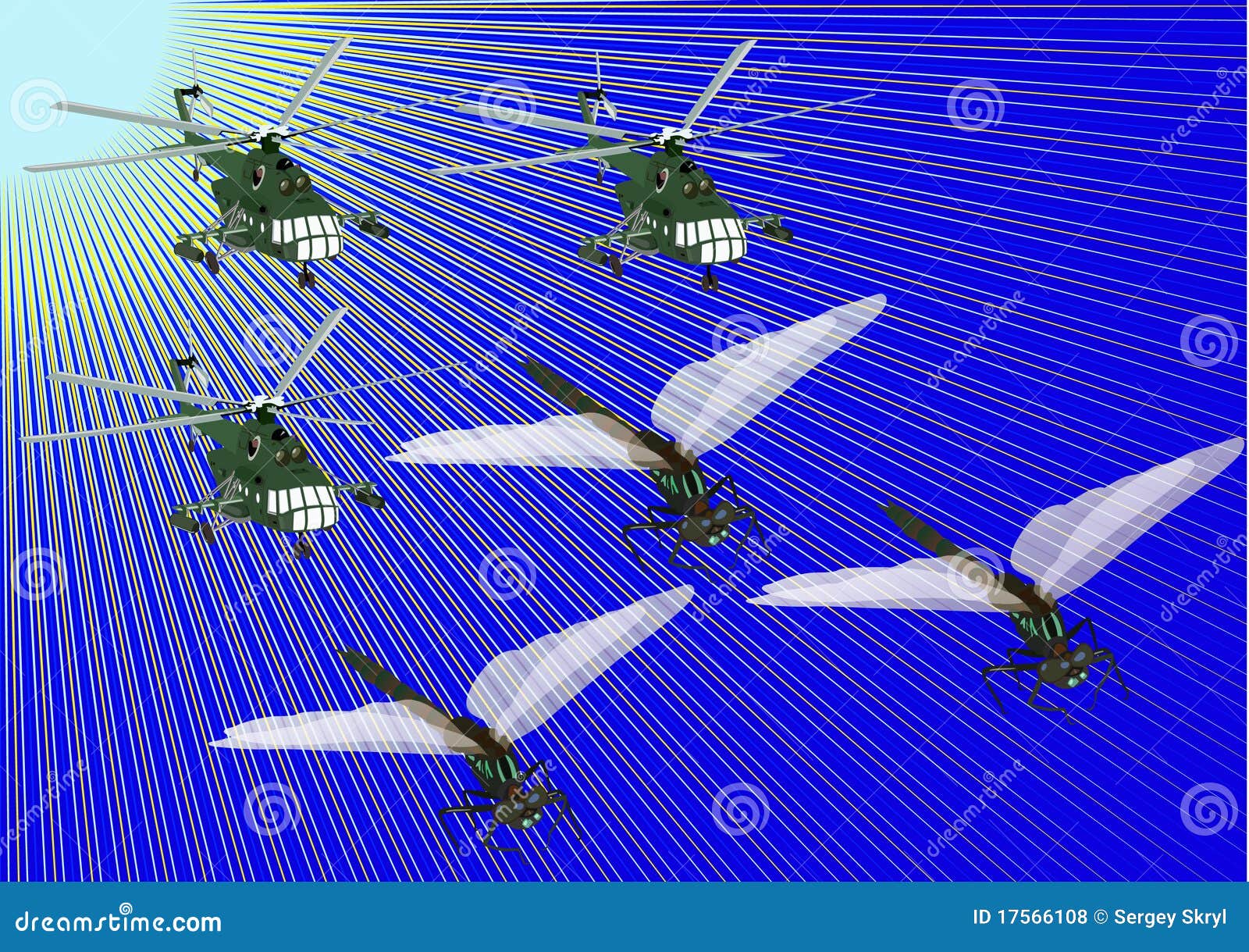 Libélulas y helicópteros stock de ilustración. Ilustración de ...