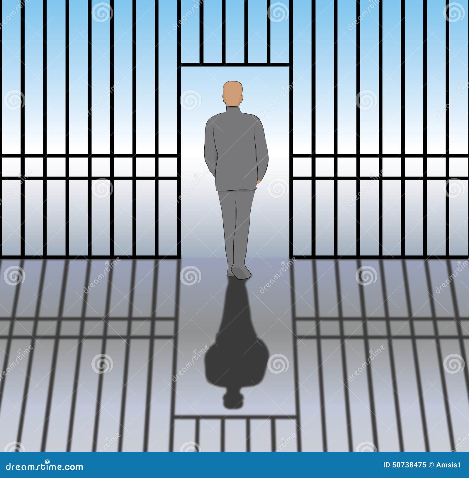 Libéré de la prison illustration stock. Illustration du libre - 50738475