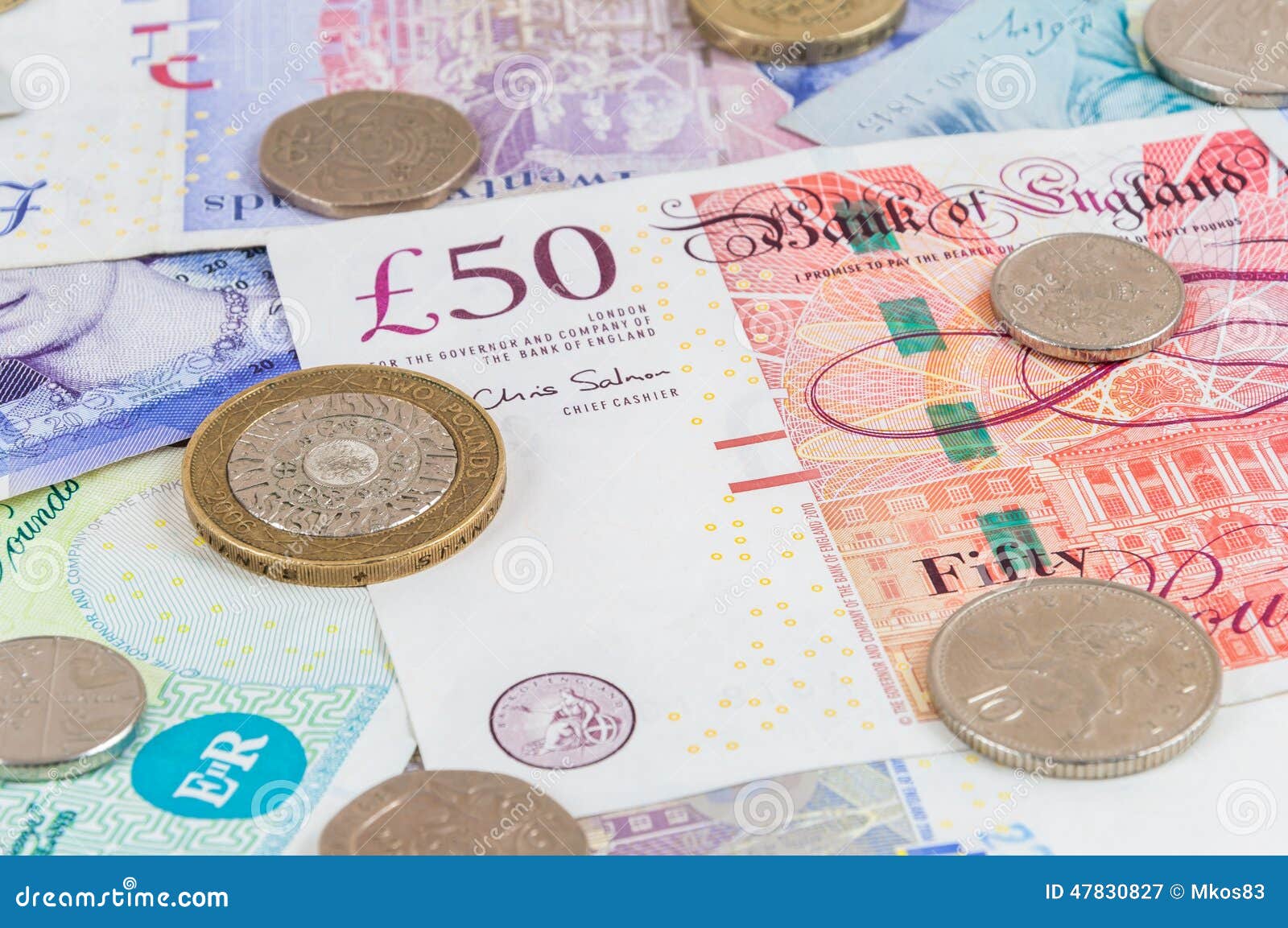 Libbre Britanniche Di Banconote E Fondo Delle Monete Fotografia ...